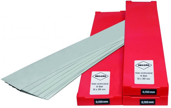 Thickness Gauge Foil DIN 1544, stainless steel, 0.015 mm, 300 mm x 50 mm